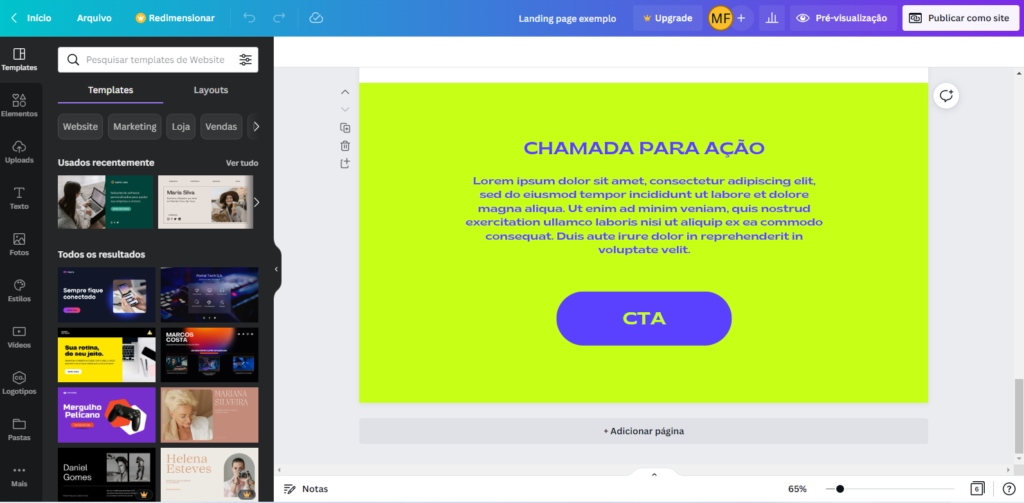 Como criar landing page no Canva: passo a passo completo [+BÔNUS]