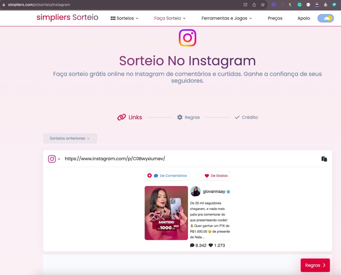 Como fazer sorteio no Instagram grátis: 3 sites fáceis